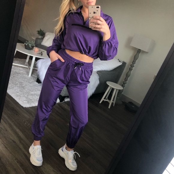 Tops | Electric Purple Track Suit Set | Poshmark
